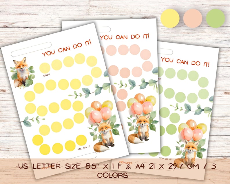Fox Reward Chart – Printable Kids Chore Tracker With Woodland Fox Theme ...