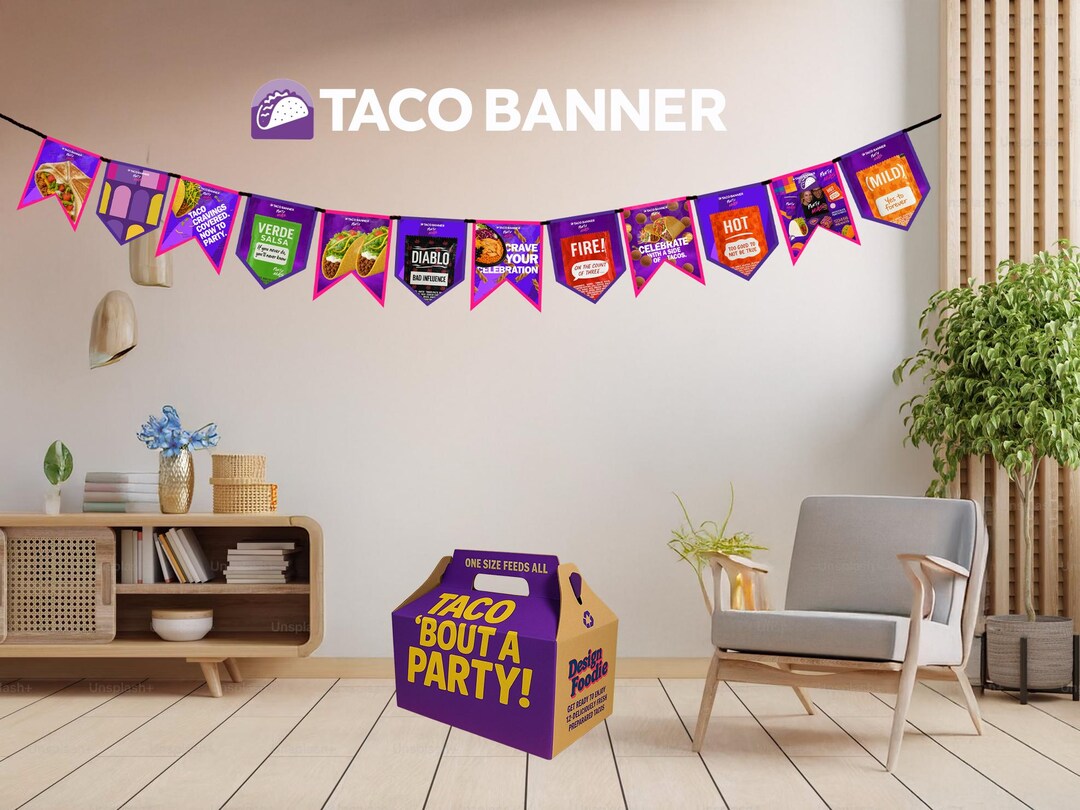 Taco Bell Parody Banner Printable • Fast Food Party Decor • Digital ...