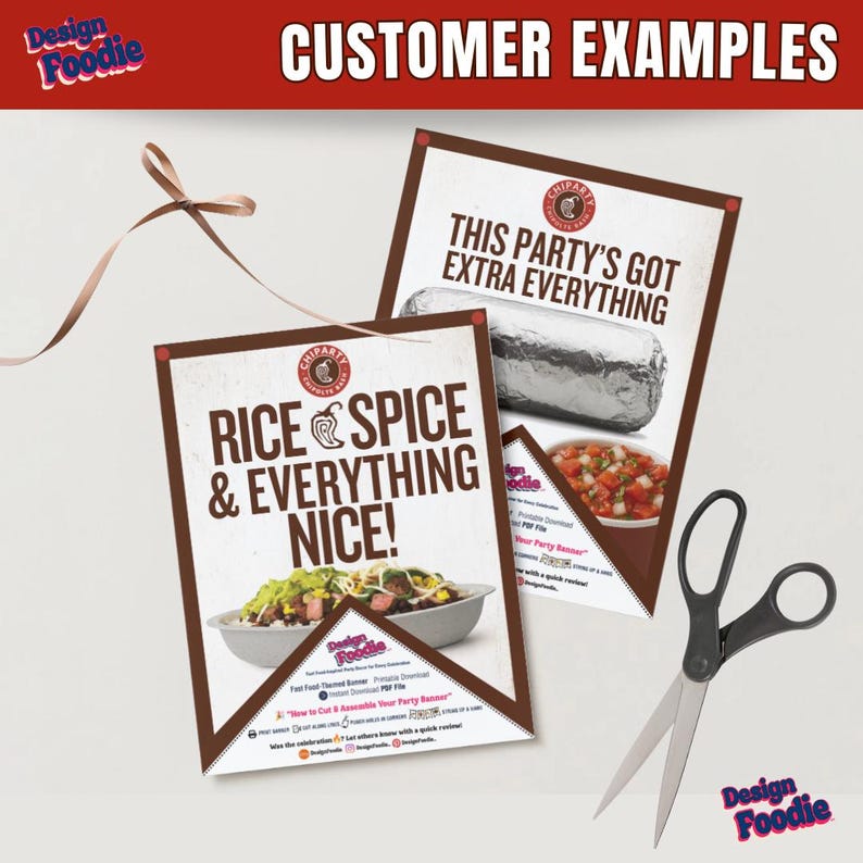 Chipotle Birthday Decorations Printable Banner | Canva Party Decor ...
