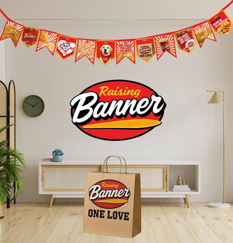Raising Cane’s Party Banner • Fast Food Theme Decor • Printable Party ...