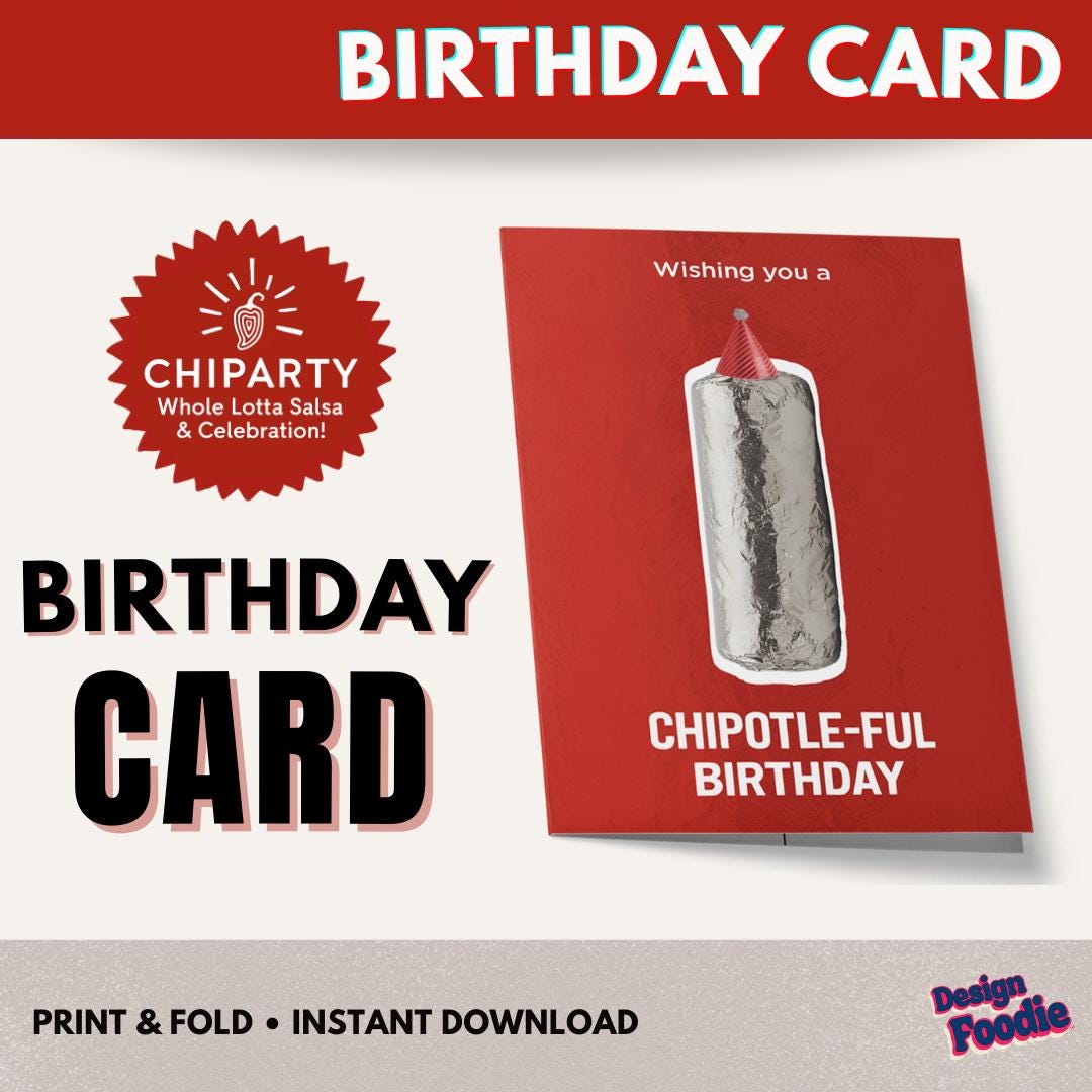 Chipotle-inspired Birthday Card • Funny Fast Food Greeting Card ...