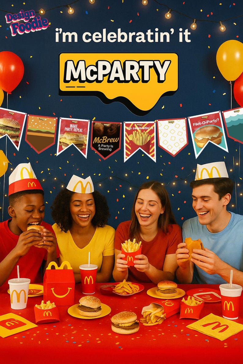 Mcdonald’s Parody Party Banner - Printable • Fast Food Party ...