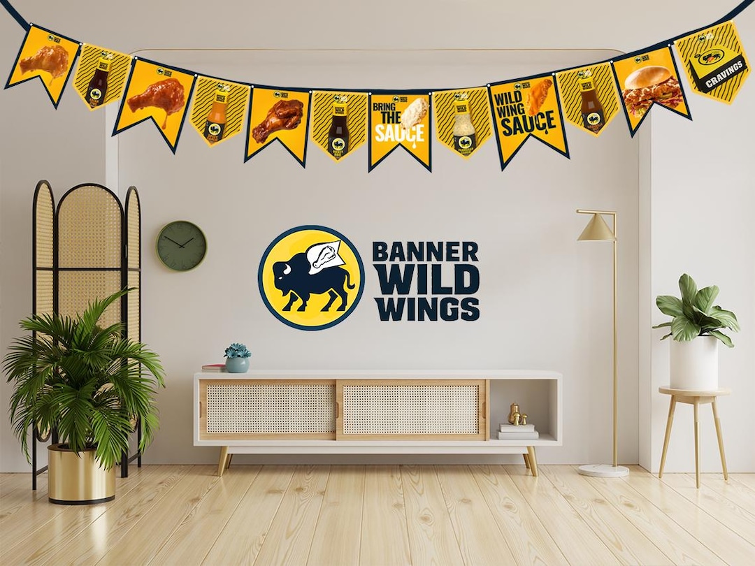 BUFFALO WILD WINGS Birthday Decorations Printable Banner | Party Decor ...