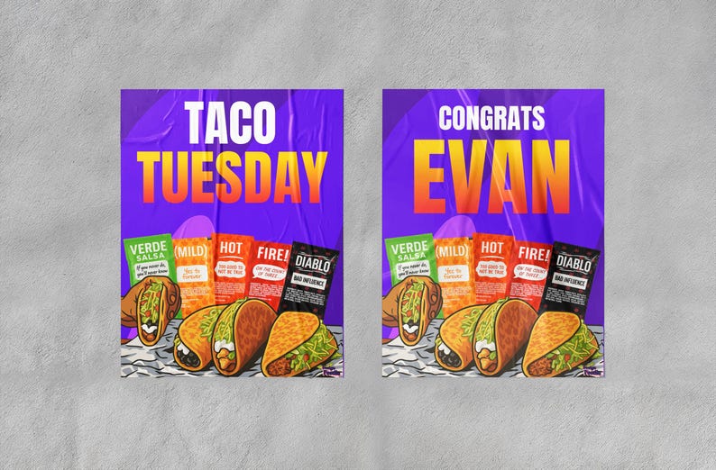 TACO BELL Canva Template • Editable Canva 18x24 Poster Size • Digital ...