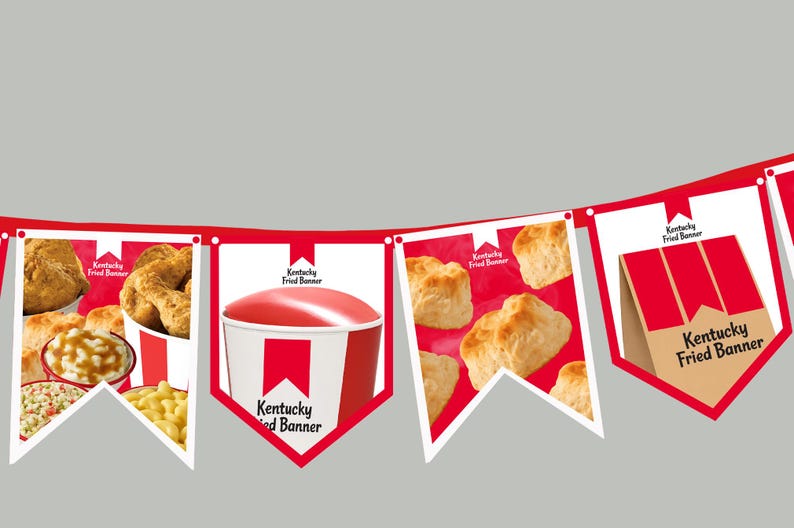KFC Party Banner • Fast Food Theme Decor • Printable Party Garland ...
