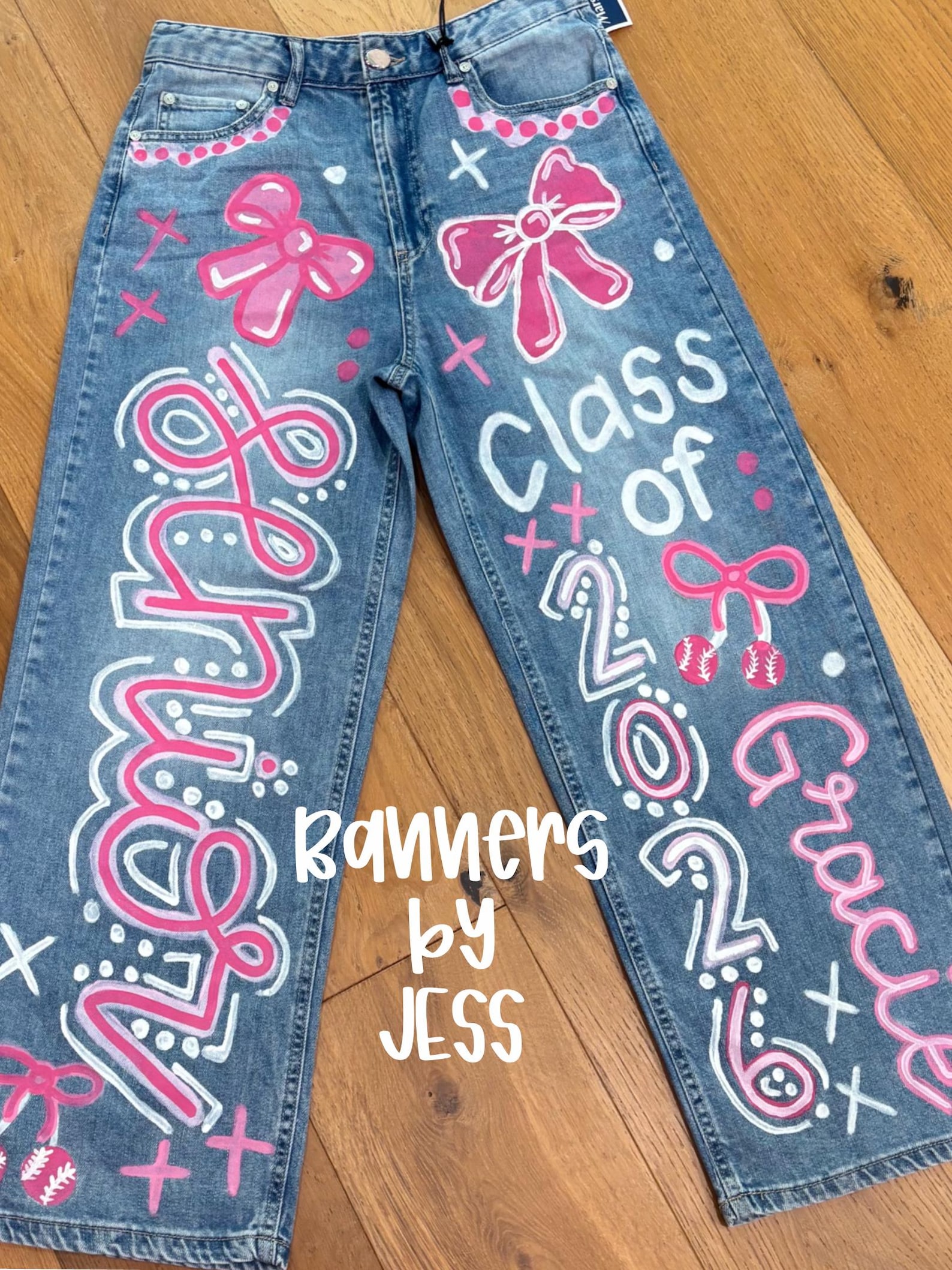 VIRAL Hand Painted Senior Jeans - Etsy