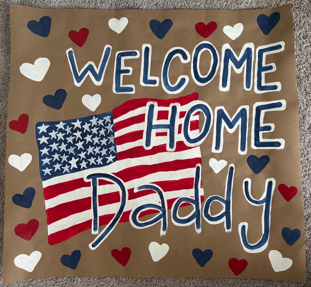 Welcome Home Banner | Homecoming Banner | Painted Banner | USA Banner ...