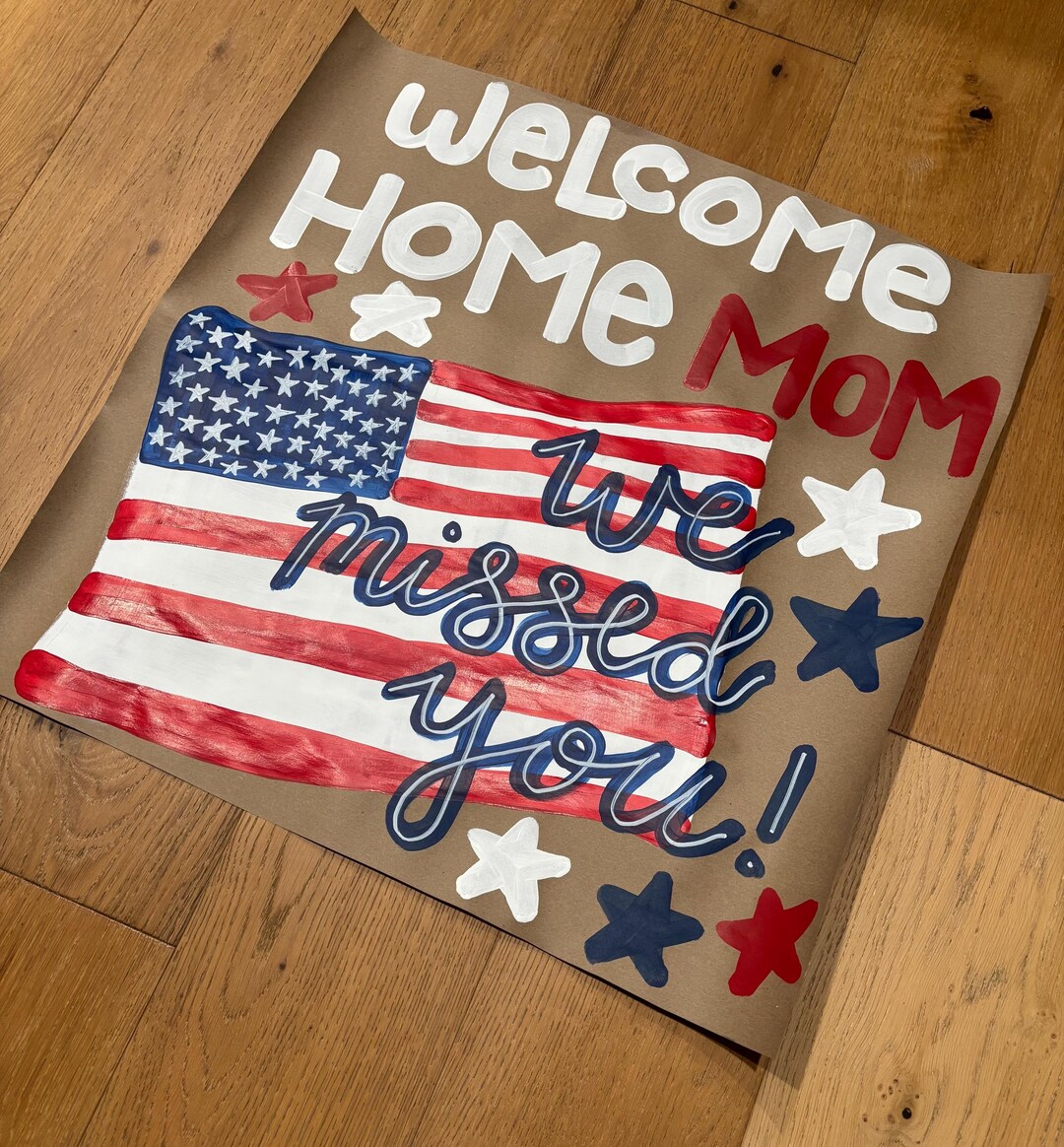 Welcome Home Banner | Homecoming Banner | Painted Banner | USA Banner ...