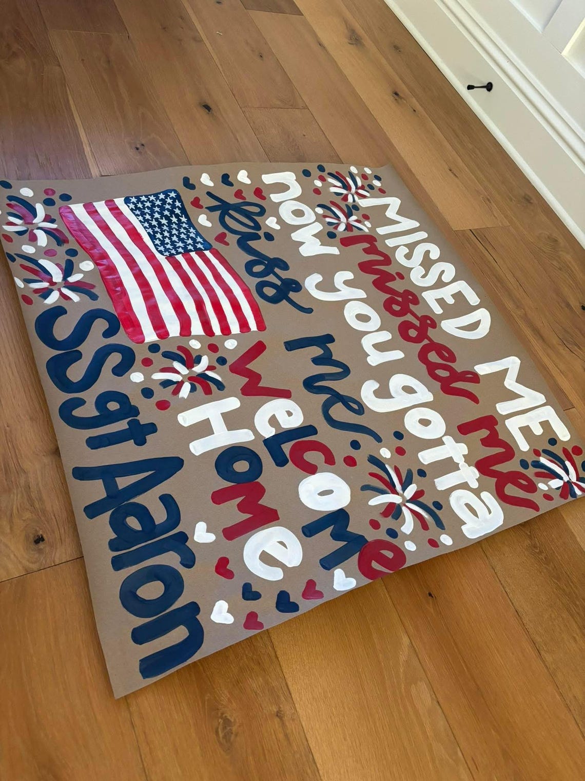 Welcome Home Banner | Homecoming Banner | Painted Banner | USA Banner ...