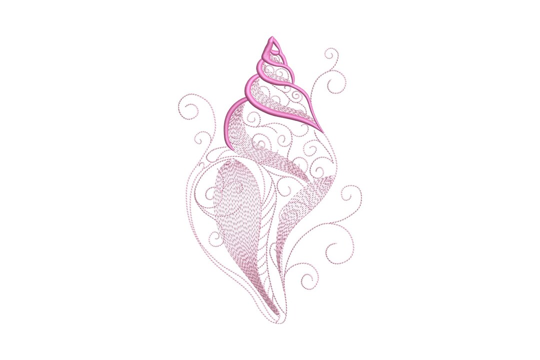 Elegant Seashell Embroidery Design, Seashell Machine Embroidery Design ...