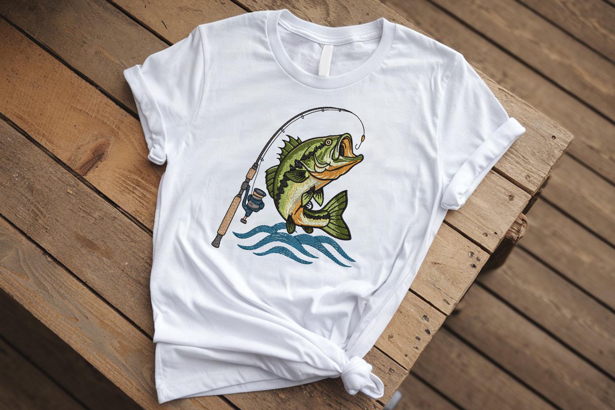 Bass Fish Embroidery Design, Bass Fish Machine Embroidery Design, Bass ...