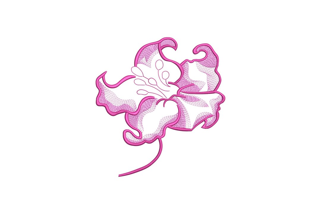 Hibiscus Flower Embroidery Design, Hibiscus Flower Machine Embroidery ...