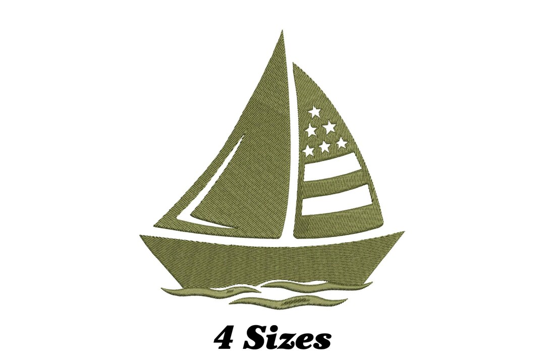 Sailboat Embroidery Design, Sailboat Machine Embroidery Design for Men ...