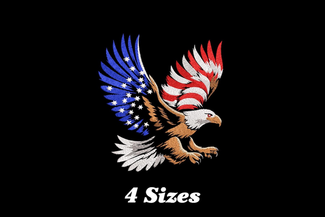 Patriotic American Eagle Embroidery Design, American Eagle Machine ...