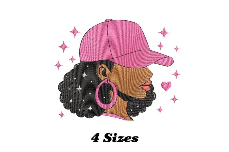Afro Woman Embroidery Design, African American Woman Machine Embroidery ...