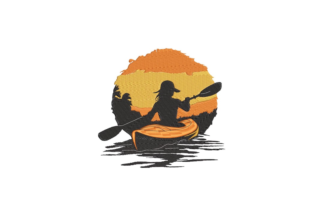 Kayaking Girl Embroidery Design, Kayaking Girl Machine Embroidery ...