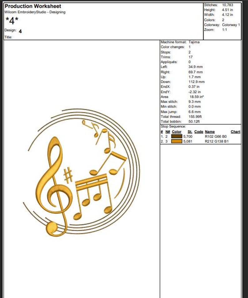 Treble Clef Music Notes Embroidery Design, Music Notes Machine ...