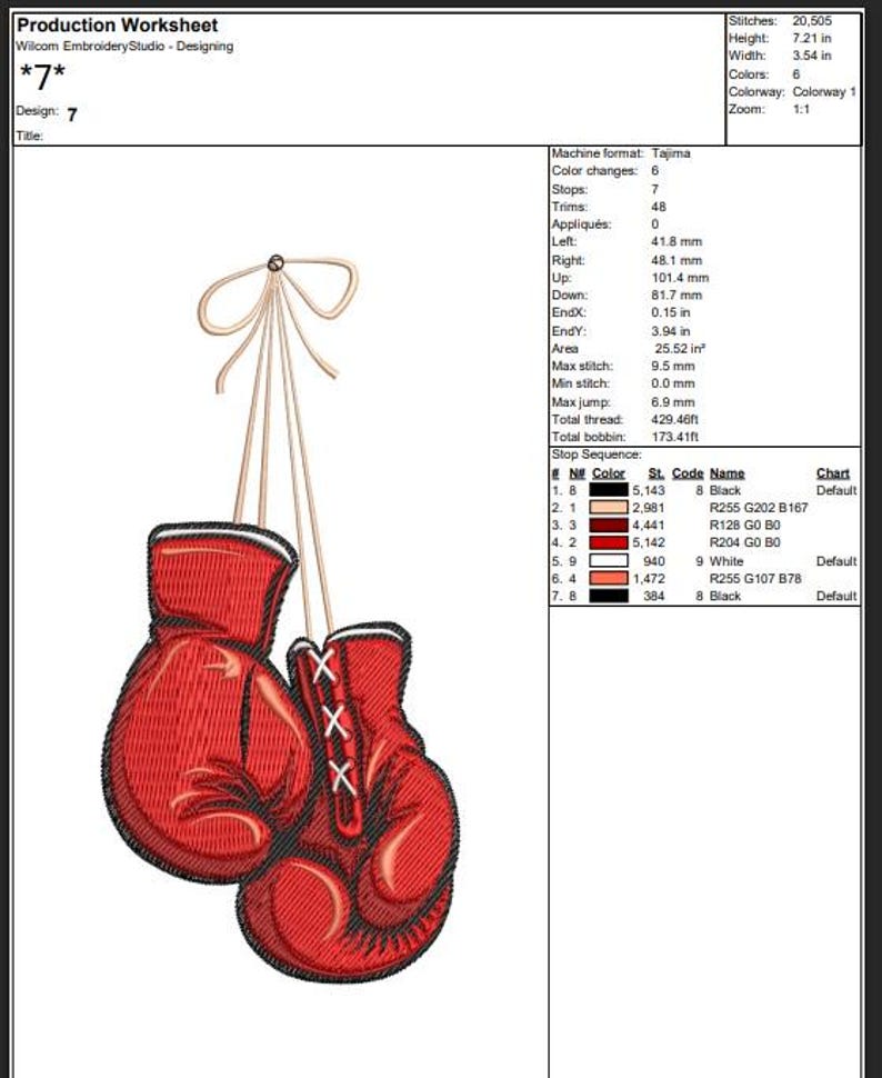 Boxing Gloves Embroidery Design, Boxing Gloves Machine Embroidery ...