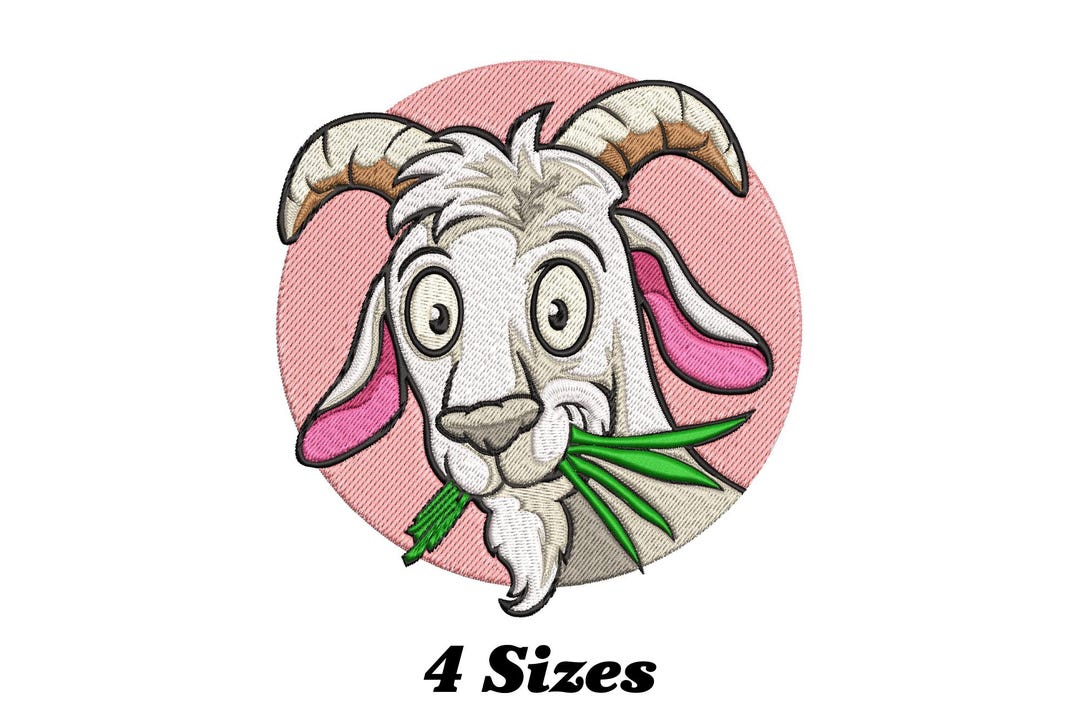 Vintage Goat Embroidery Design, Goat Machine Embroidery Design for Men ...
