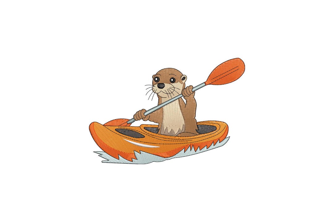 Sea Otter Kayaking Embroidery Design, Sea Otter Kayaking Machine ...