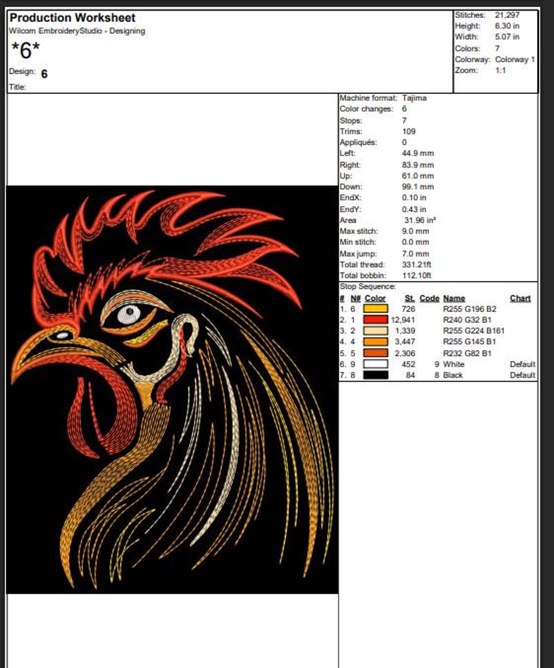 Chicken Embroidery Design, Chicken Machine Embroidery Design, 4 Sizes ...