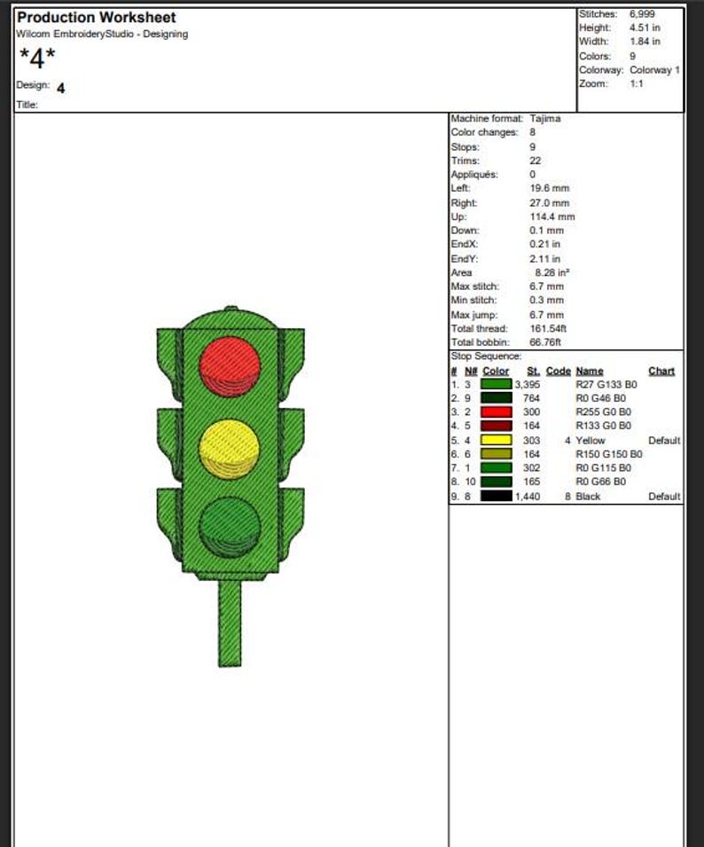 Traffic Light Embroidery Design, Traffic Light Machine Embroidery ...