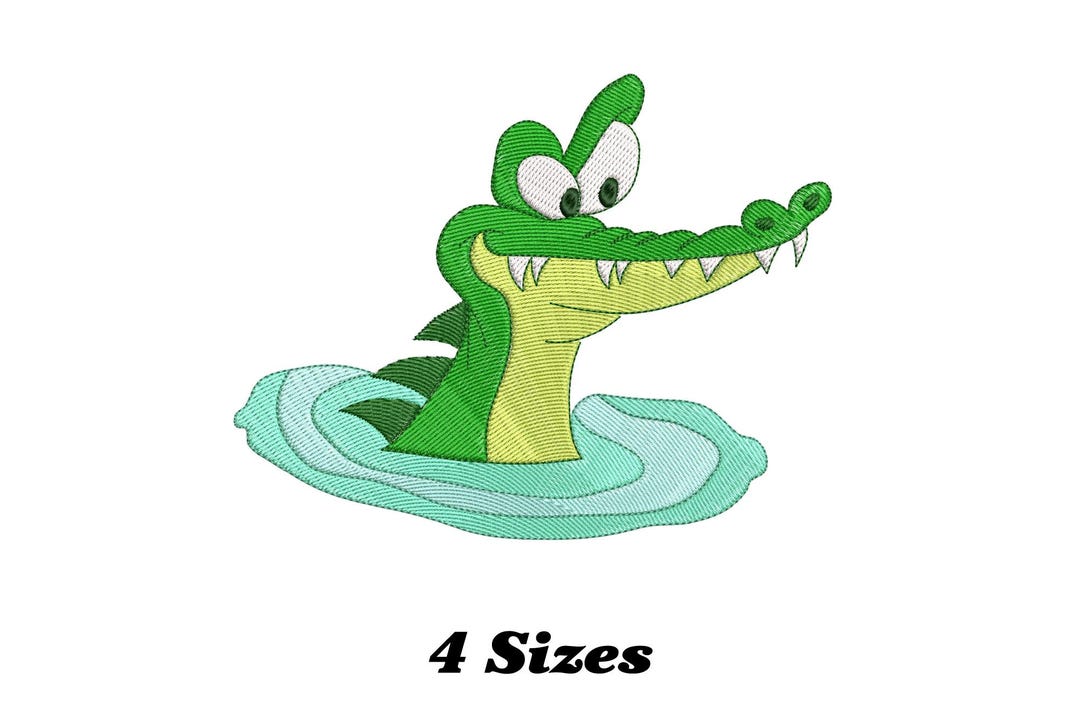 Funny Alligator Head Embroidery Design, Alligator Machine Embroidery ...