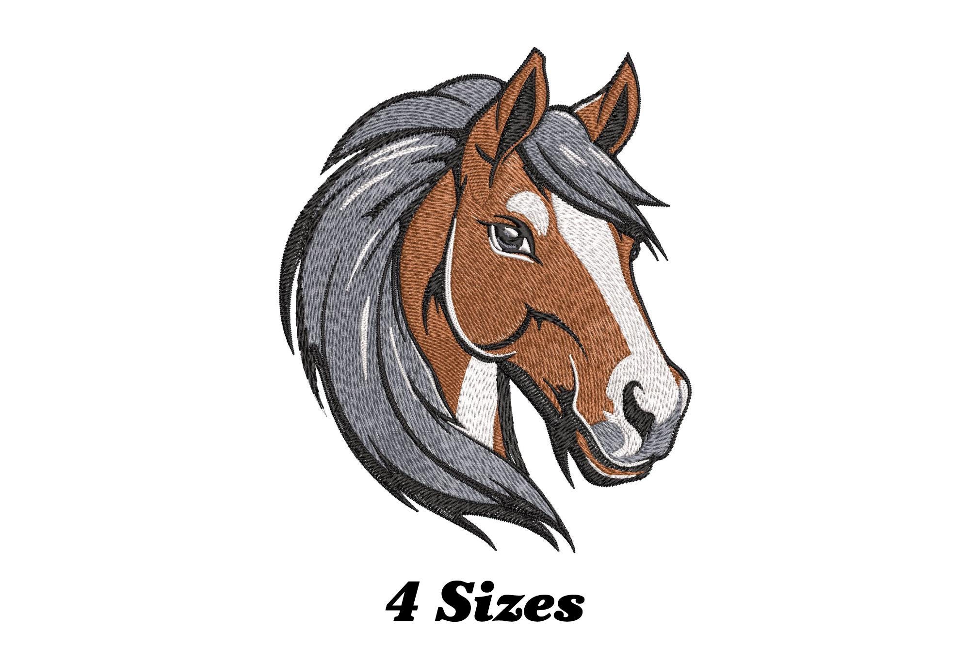 Horse Head Embroidery Design, Horse Head Machine Embroidery Design for ...