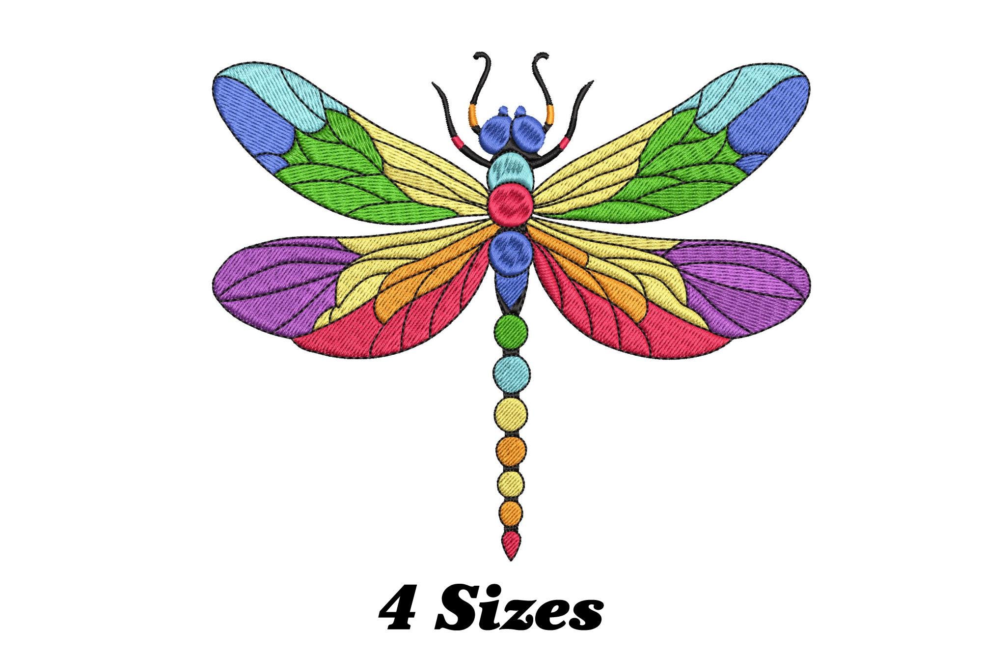 Colorful Dragonfly Embroidery Design, Colorful Dragonfly Machine ...