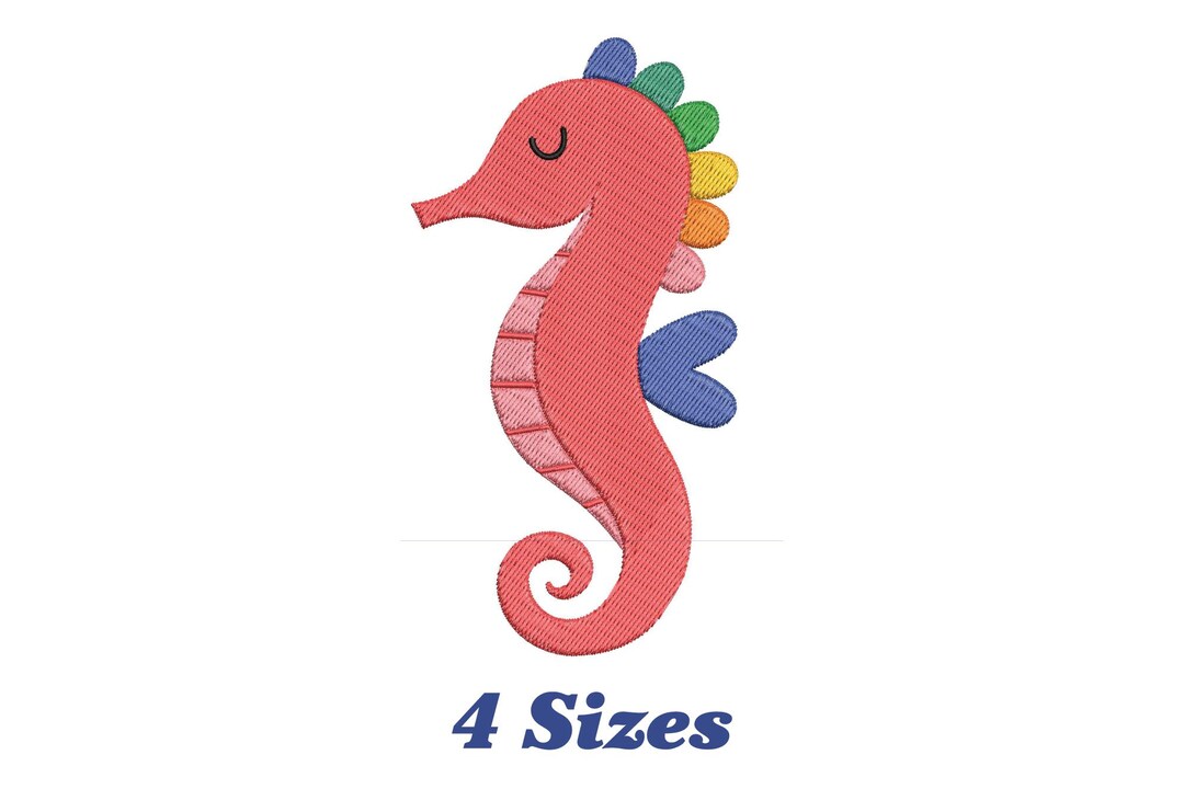 Rainbow Seahorse Embroidery Design, Rainbow Seahorse Machine Embroidery ...