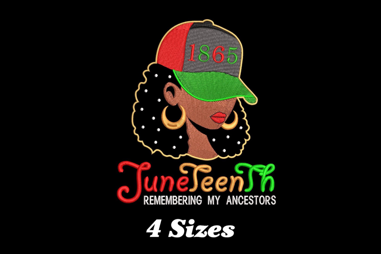 Juneteenth Girl Embroidery Design, Juneteenth Girl Machine Embroidery ...