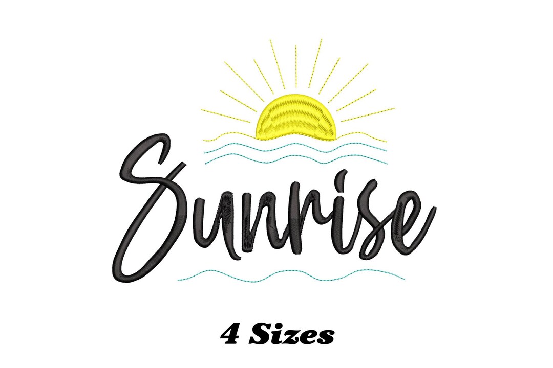 Sunrise Embroidery Design, Sunrise Machine Embroidery Design, Sunrise ...