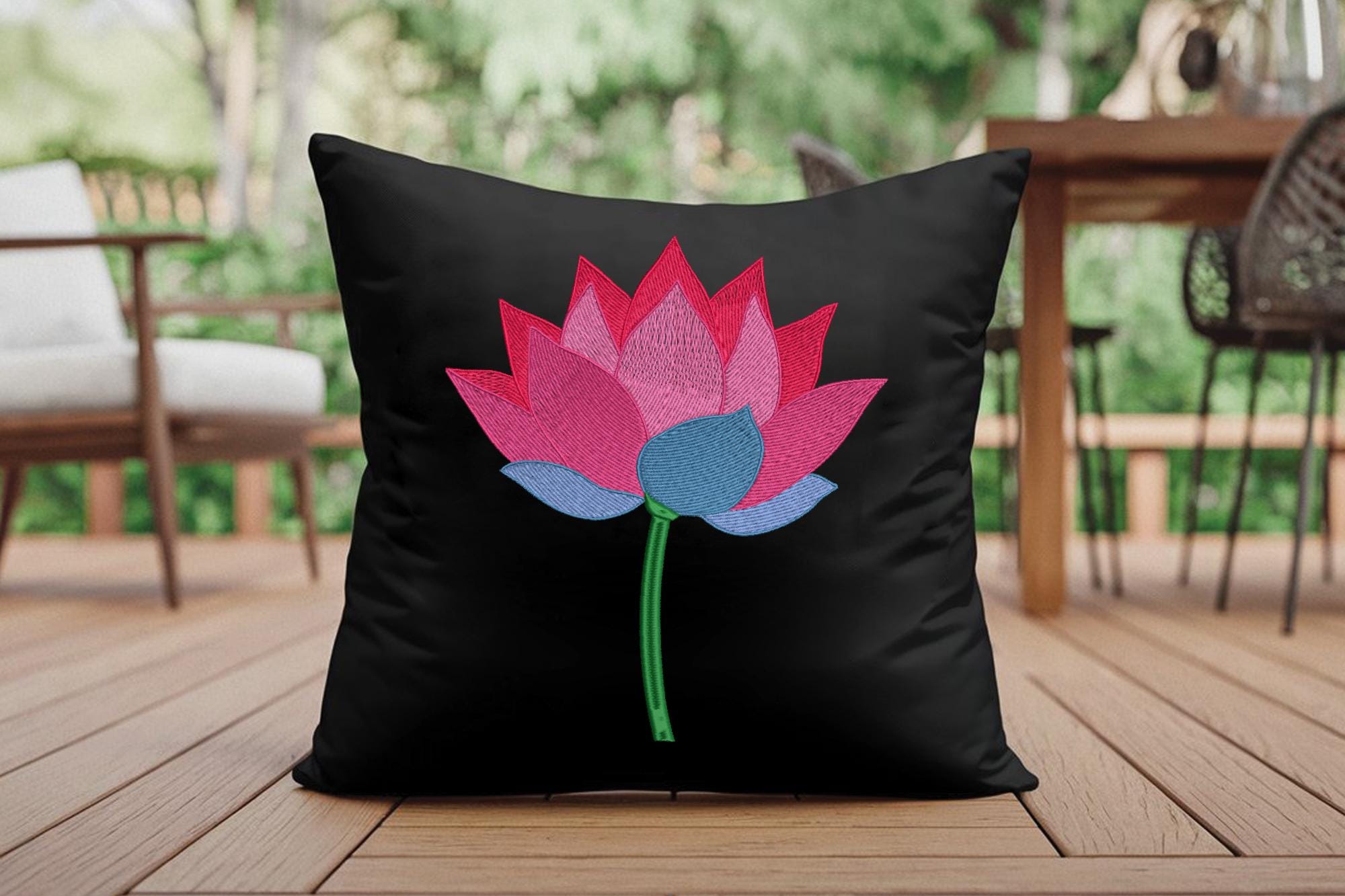 Lotus Flower Embroidery Design, Lotus Flower Machine Embroidery Design ...