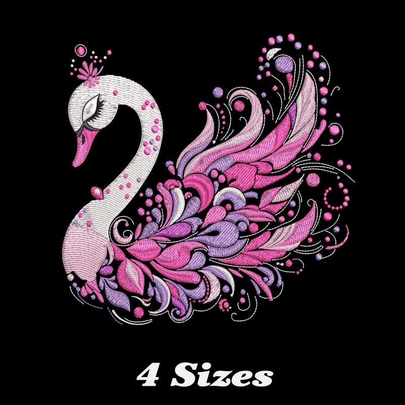 Swan Embroidery - Etsy