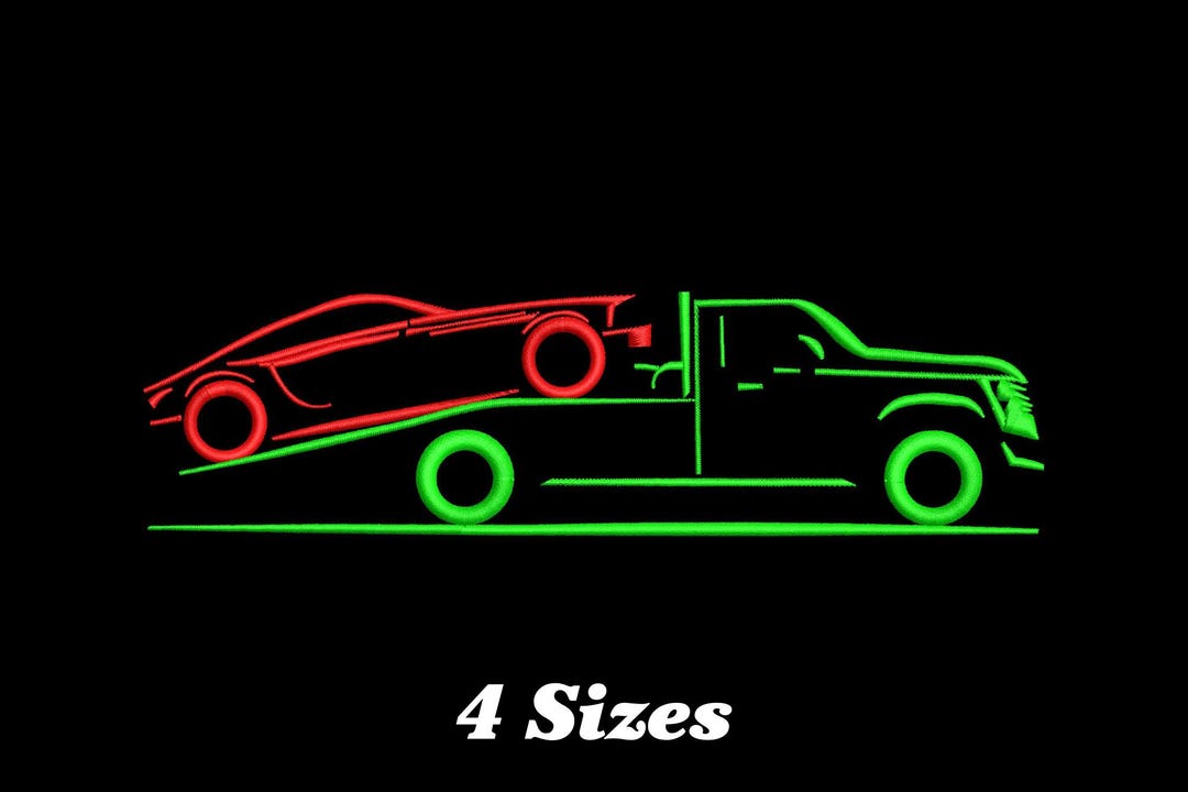 Tow Truck Embroidery Design, Tow Truck Machine Embroidery Design, Tow ...