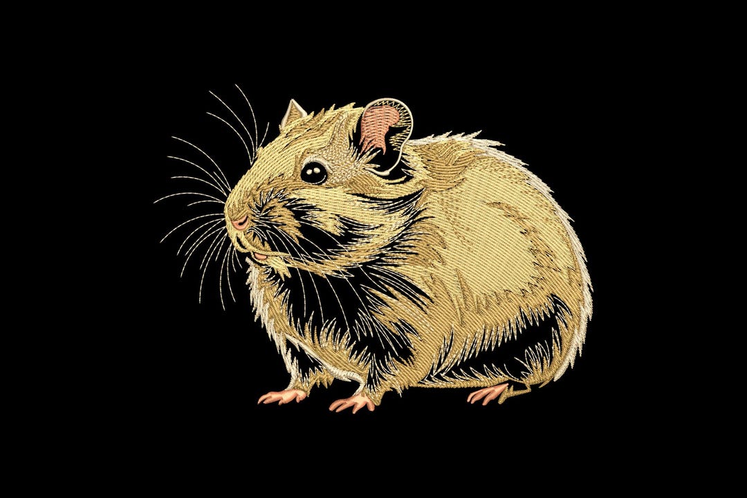Elegant Gerbil Embroidery Design, Gerbil Machine Embroidery Design, 4 ...