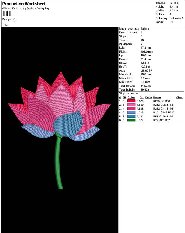 Lotus Flower Embroidery Design, Lotus Flower Machine Embroidery Design ...
