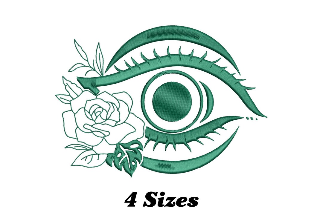 Floral Eye Embroidery Design, Floral Eye Machine Embroidery Design for ...