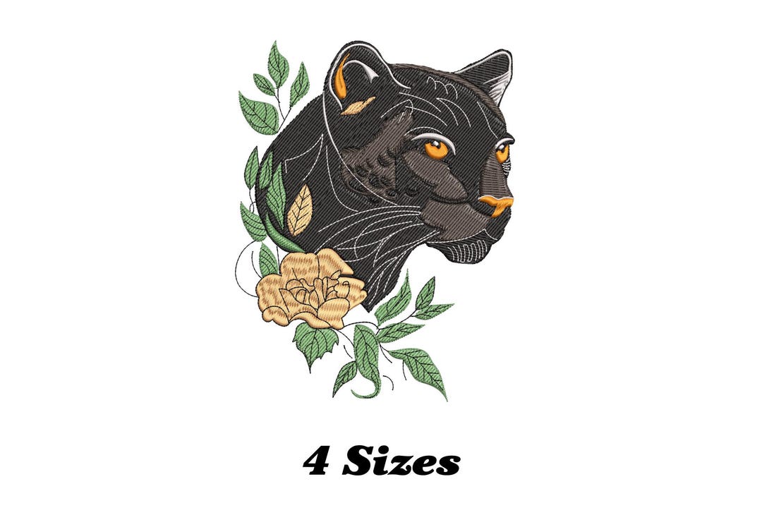 Panther Embroidery Design, Cute Panther Machine Embroidery Design ...