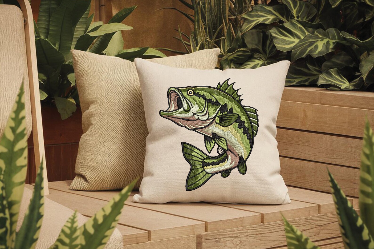 Bass Fish Embroidery Design, Bass Fish Machine Embroidery Design, Bass ...