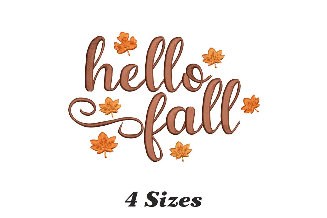 Thanksgiving Hello Fall Machine Embroidery Design, Hello Fall ...