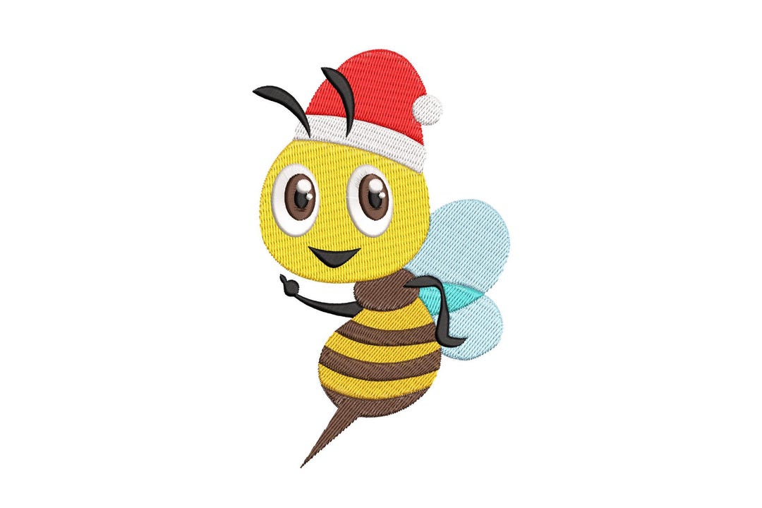 Honey Bee Christmas Embroidery Design, Honey Bee Xmas Embroidery Design ...