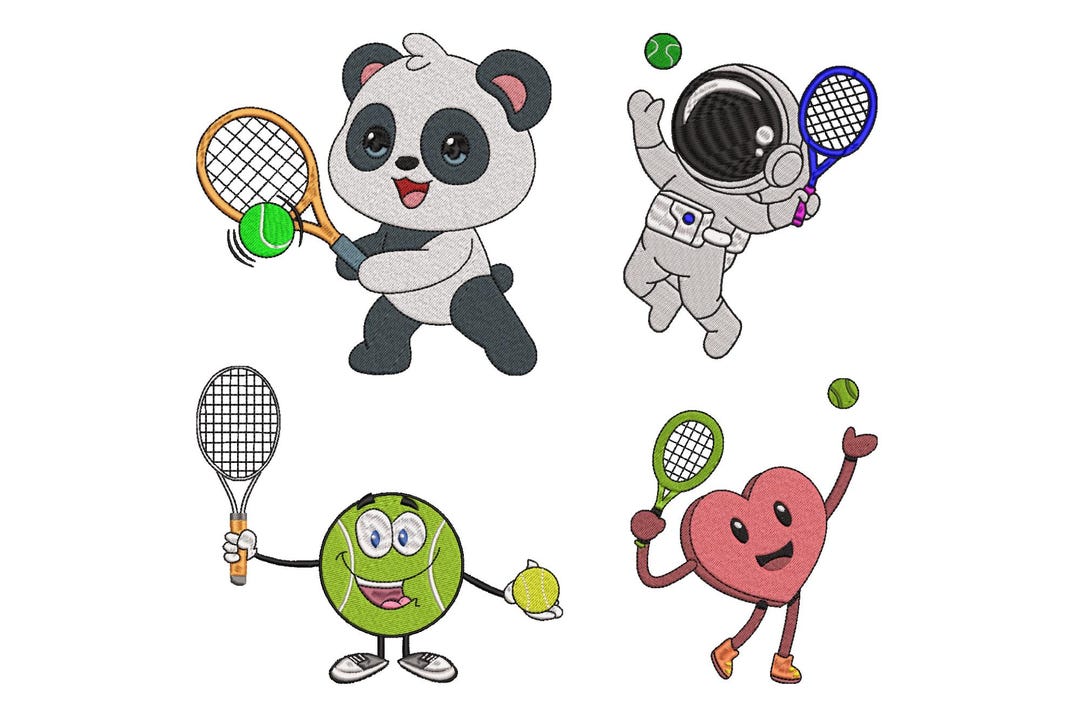 Tennis Embroidery Design, Tennis Machine Embroidery Design, Tennis ...