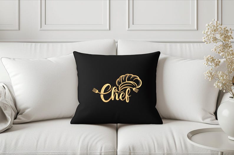 Elegant Chef Embroidery Design, Chef Machine Embroidery Design, 4 Sizes ...