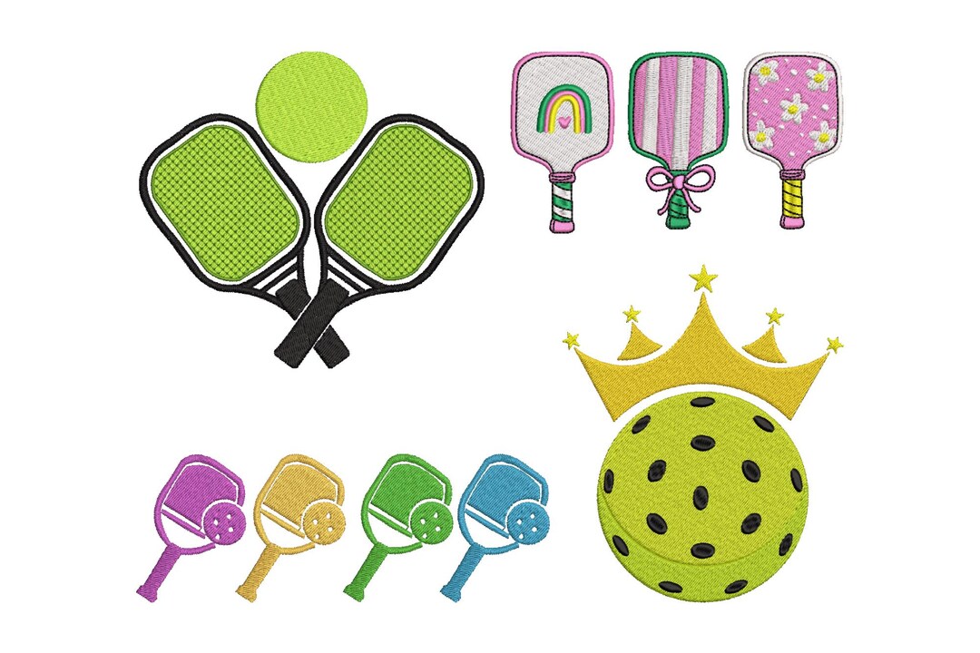 4 Pickleball Embroidery Design, Pickleball Machine Embroidery Design ...