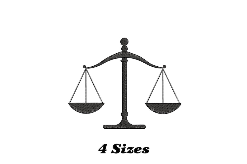 Justice Scale Embroidery Design, Justice Scale Machine Embroidery ...