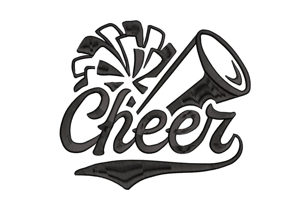 Cheer Megaphone Pom Poms Embroidery Design, Cheerleading Machine ...