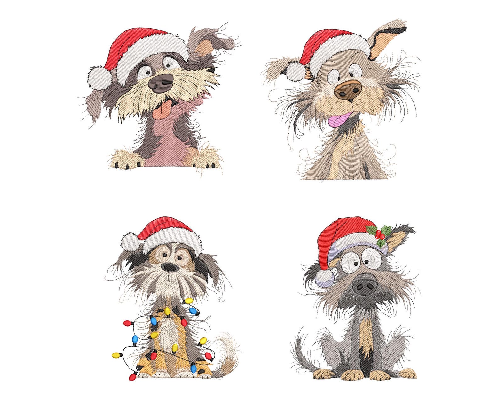 Funny Dog Christmas Embroidery Design, Christmas Cdog Machine ...