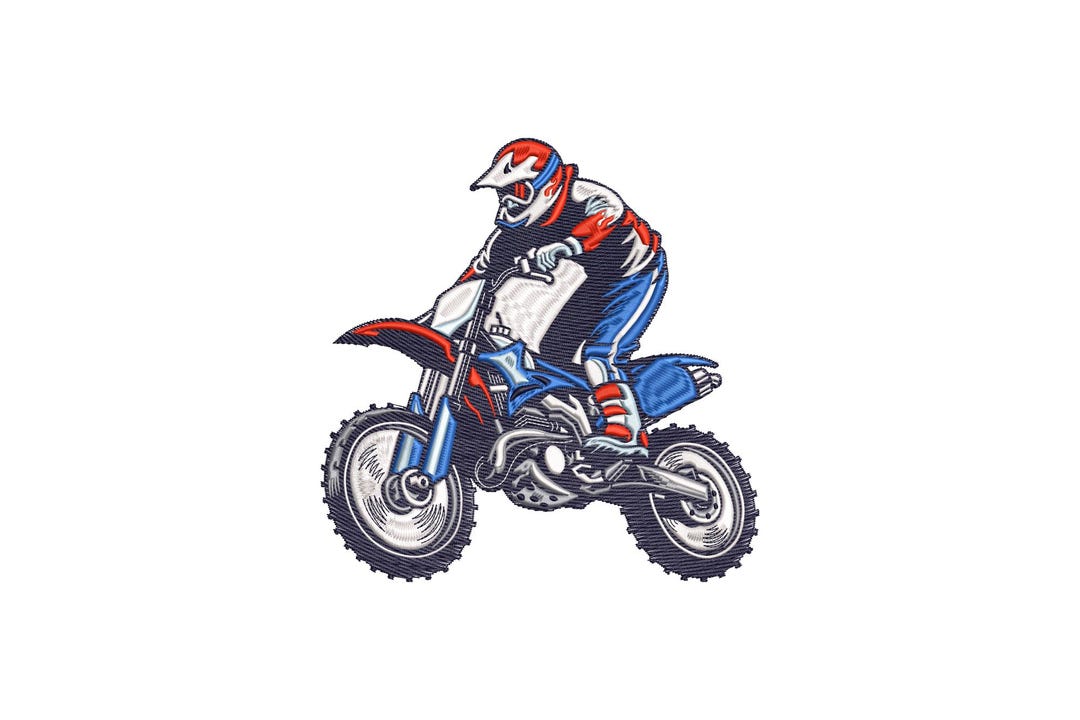 Motocross Rider Embroidery Design, Motocross Rider Machine Embroidery ...