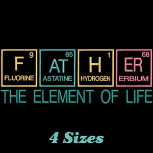 Father Periodic Table Embroidery Design, Father Periodic Table Machine ...